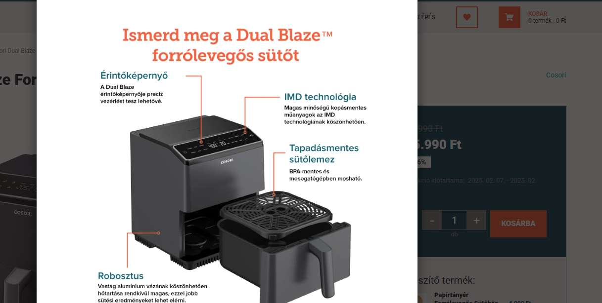 Forrólevegős sütés új szinten – ismerd meg a Cosori Dual Blaze-t!